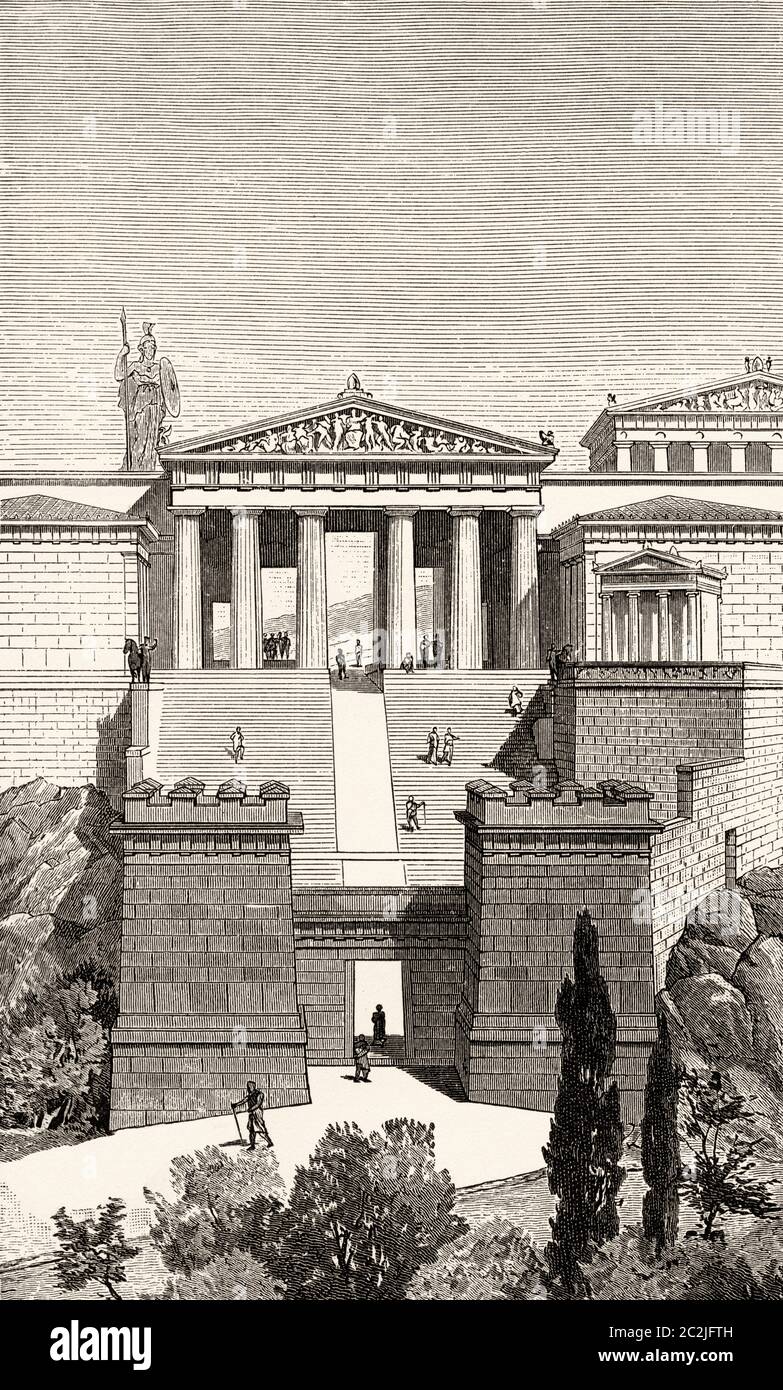 Artistic recreation of the propylaea hi-res stock photography and ...