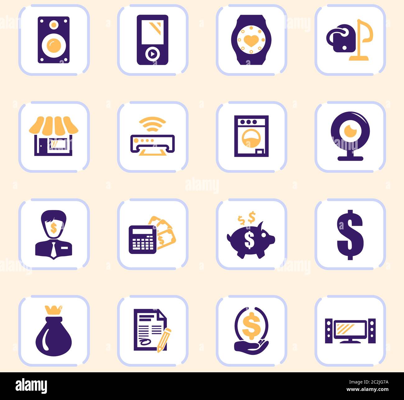 Pawn shop vector icons for user interface design Stock Photo - Alamy