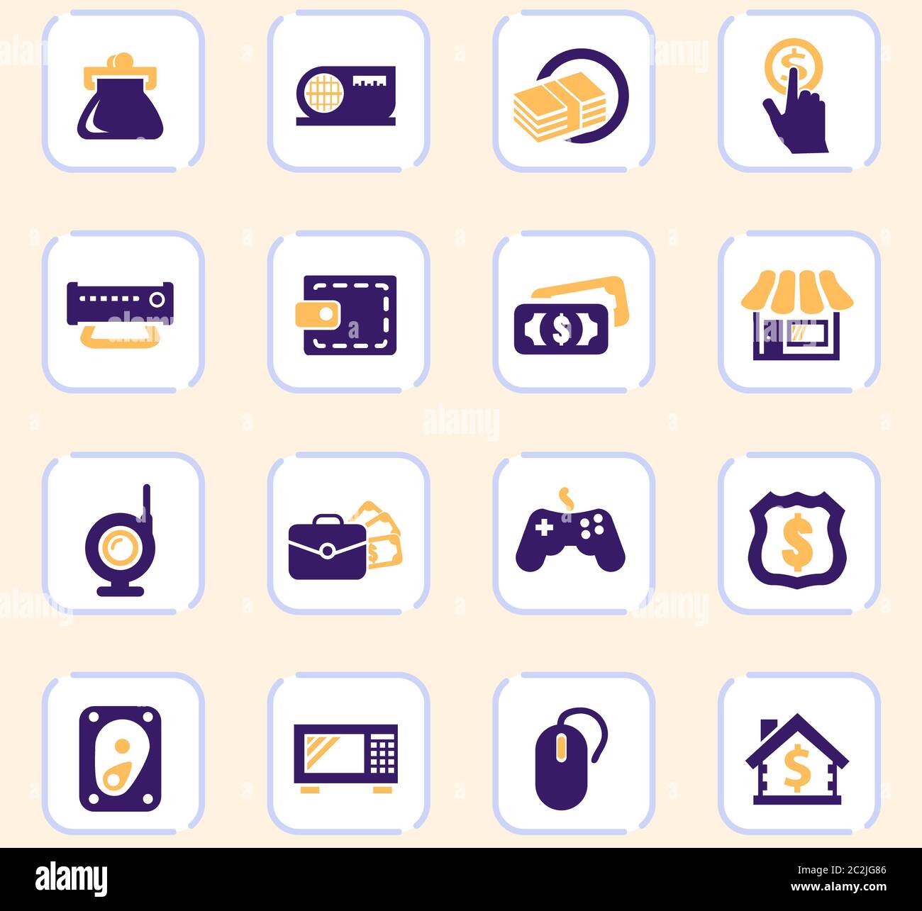 Pawn shop vector icons for user interface design Stock Photo - Alamy