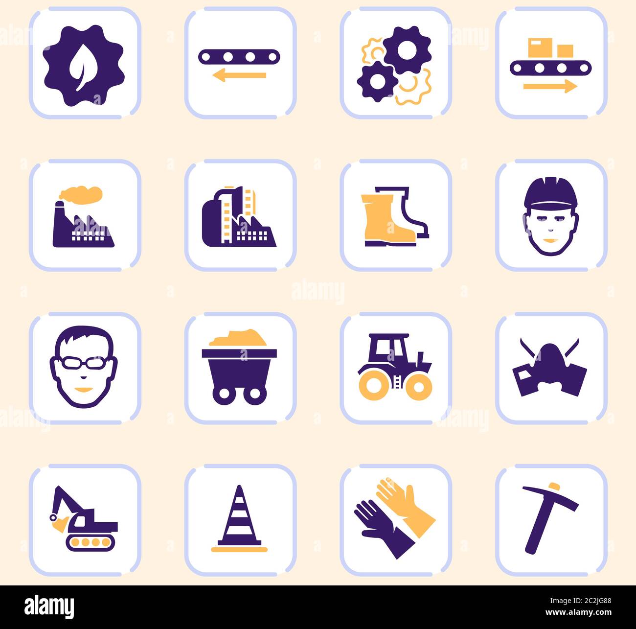 Industrial color vector icons for user interface design Stock Photo - Alamy
