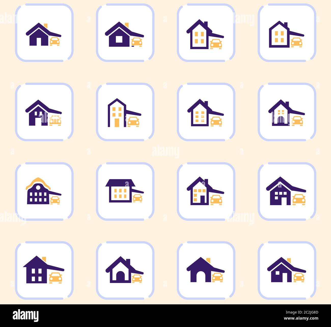 house type icon set for web sites and user interface Stock Photo - Alamy