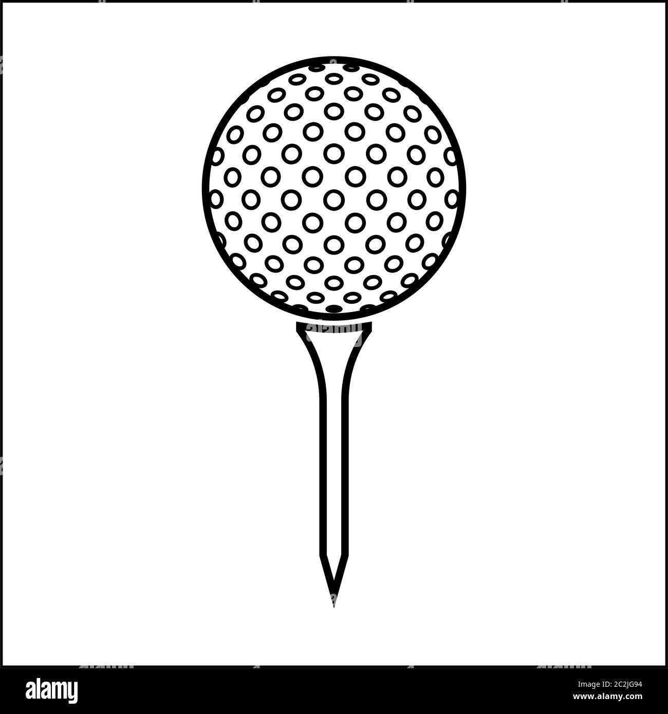 Golf Ball On Tee Icon Vector Art Illustration Stock Vector Image & Art ...
