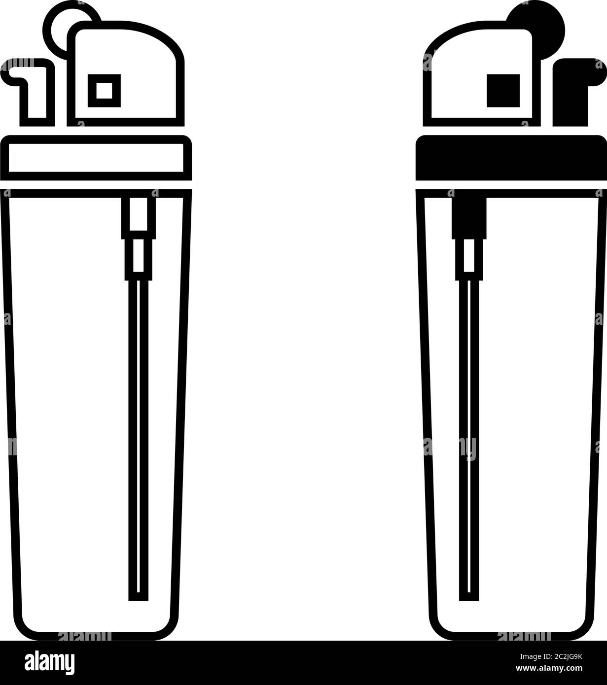 Lighter Icon, Cigarette Lighter Vector Art Illustration Stock Vector ...