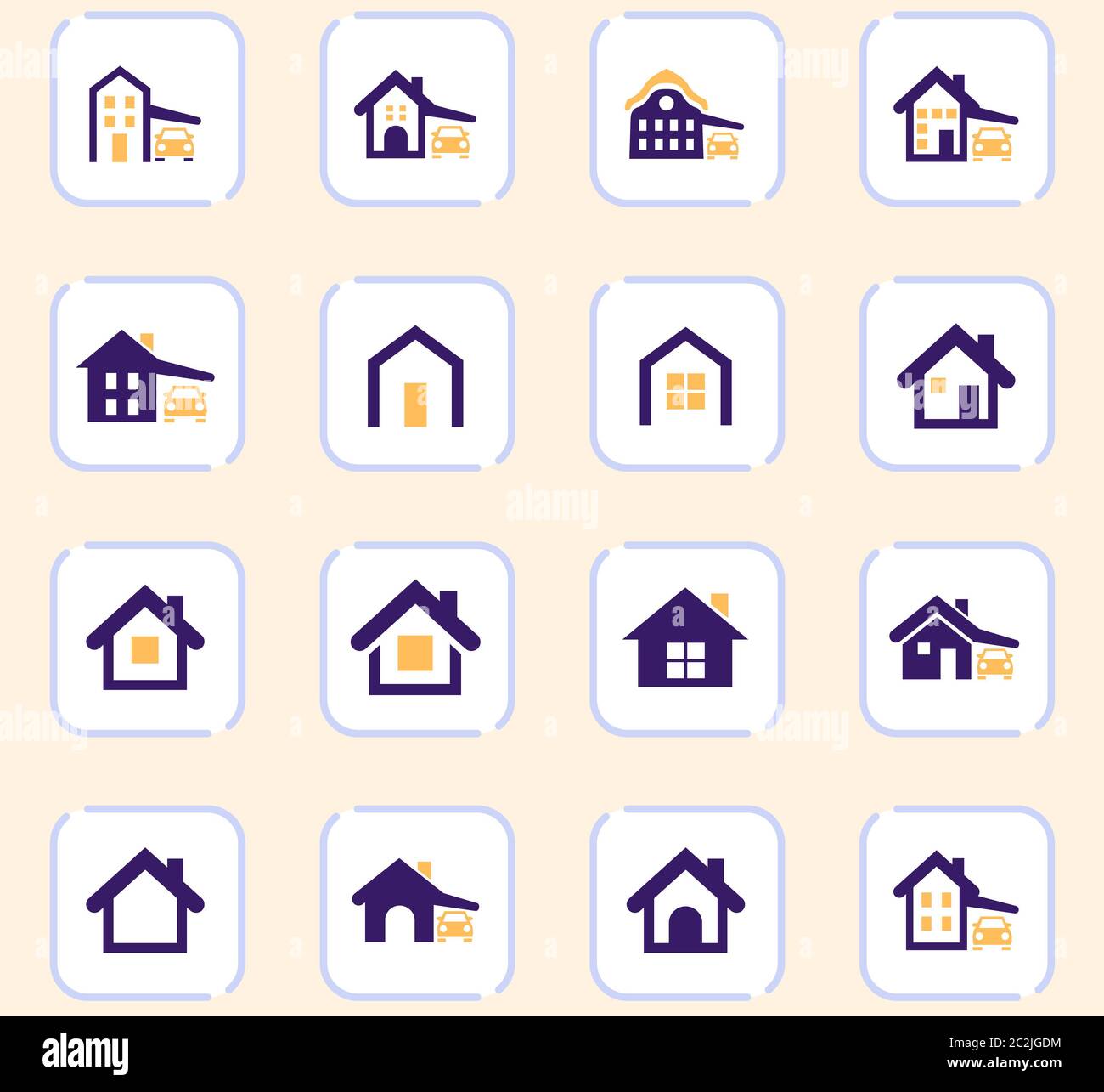 house type vector icons for user interface design Stock Photo - Alamy