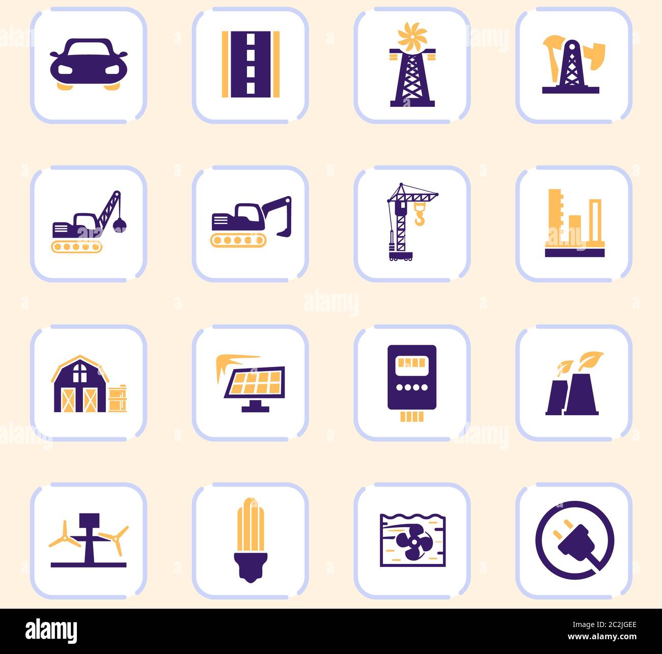 Industry vector icons for user interface design Stock Photo - Alamy