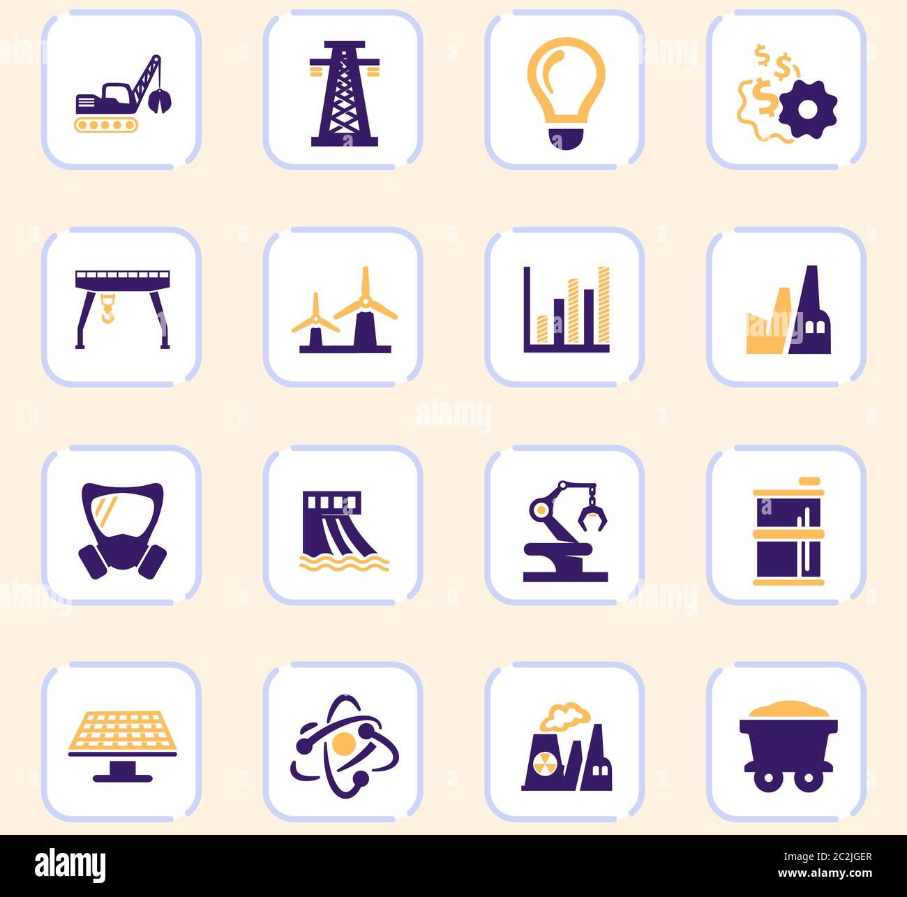 Industry vector icons for user interface design Stock Photo - Alamy