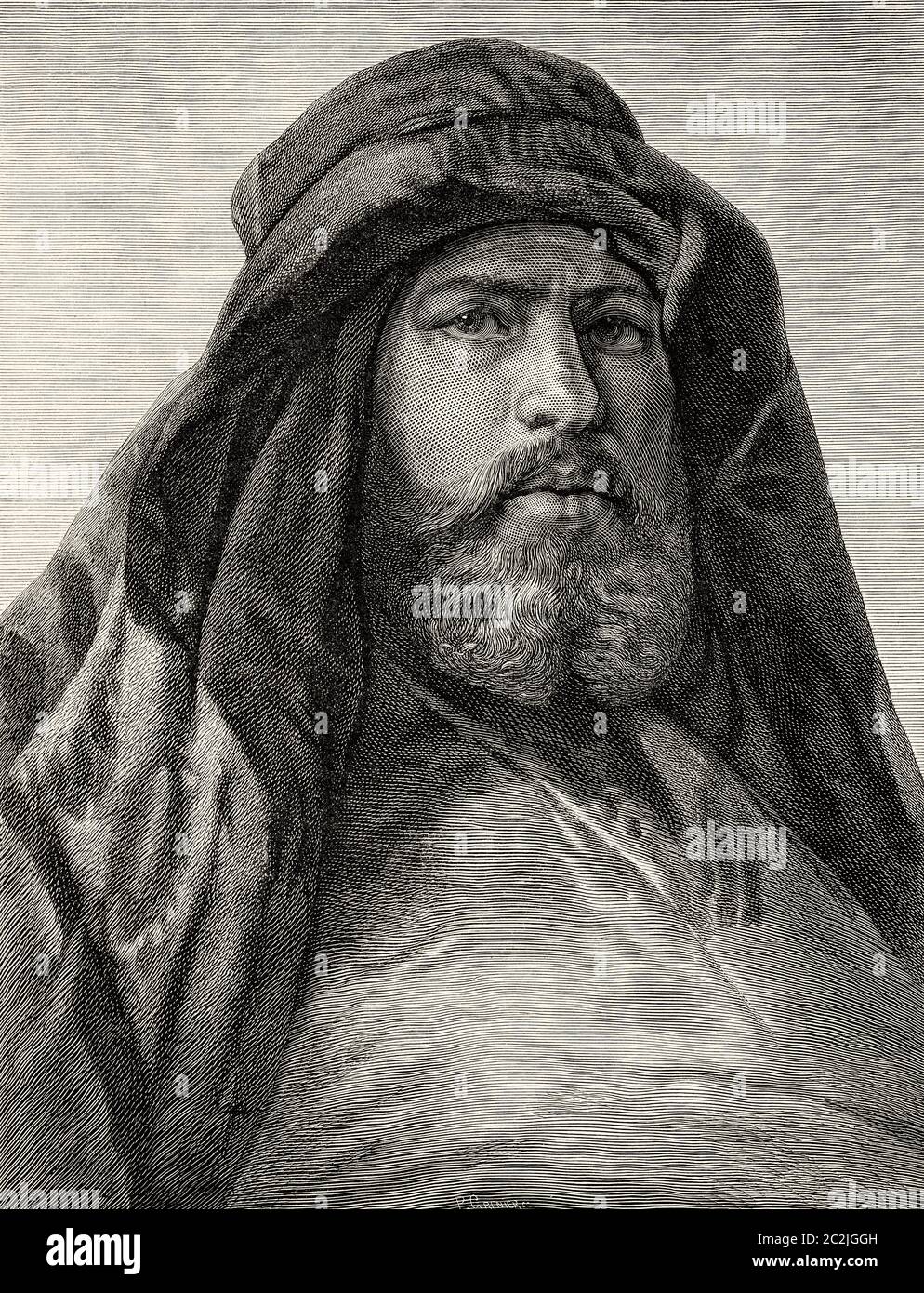 Ahhmed Aboo Nabboot, the Dragoman, Ancient Egypt. Old 19th century ...