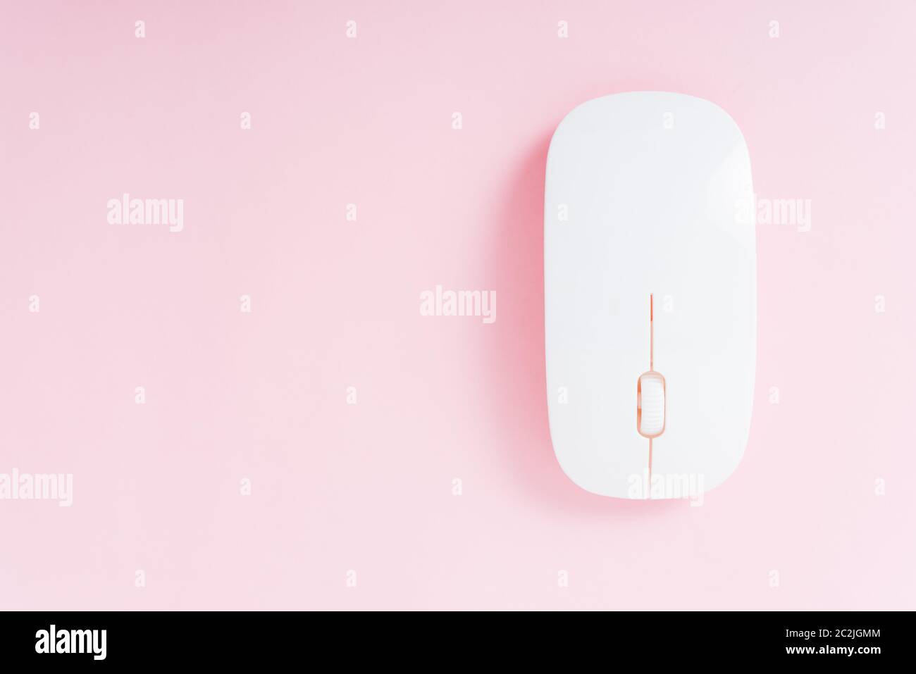 top view computer wireless mouse isolated on pink background Stock ...