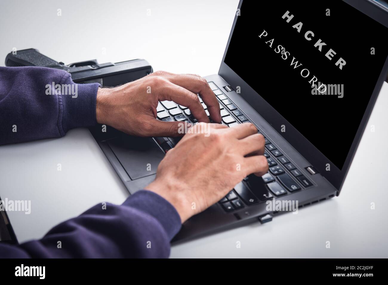 Hackers are logged in with a password. On the blank screen There is a ...