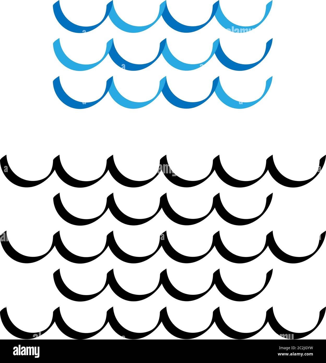 Water Wave Icon, Water Wave Sign Vector Art Illustration Stock Vector ...