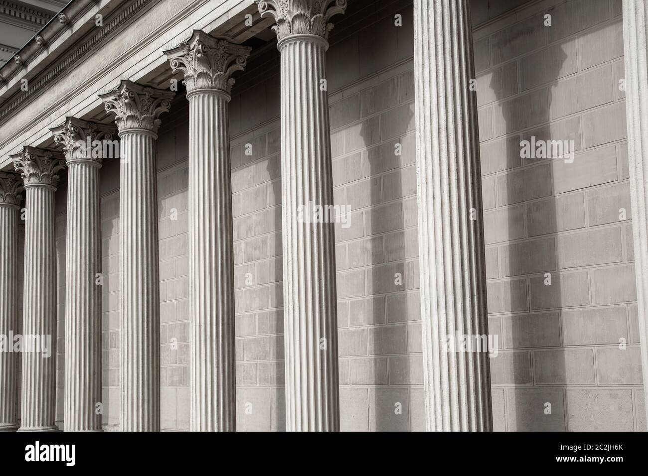 Vintage Old Justice Courthouse Column. Neoclassical colonnade with ...