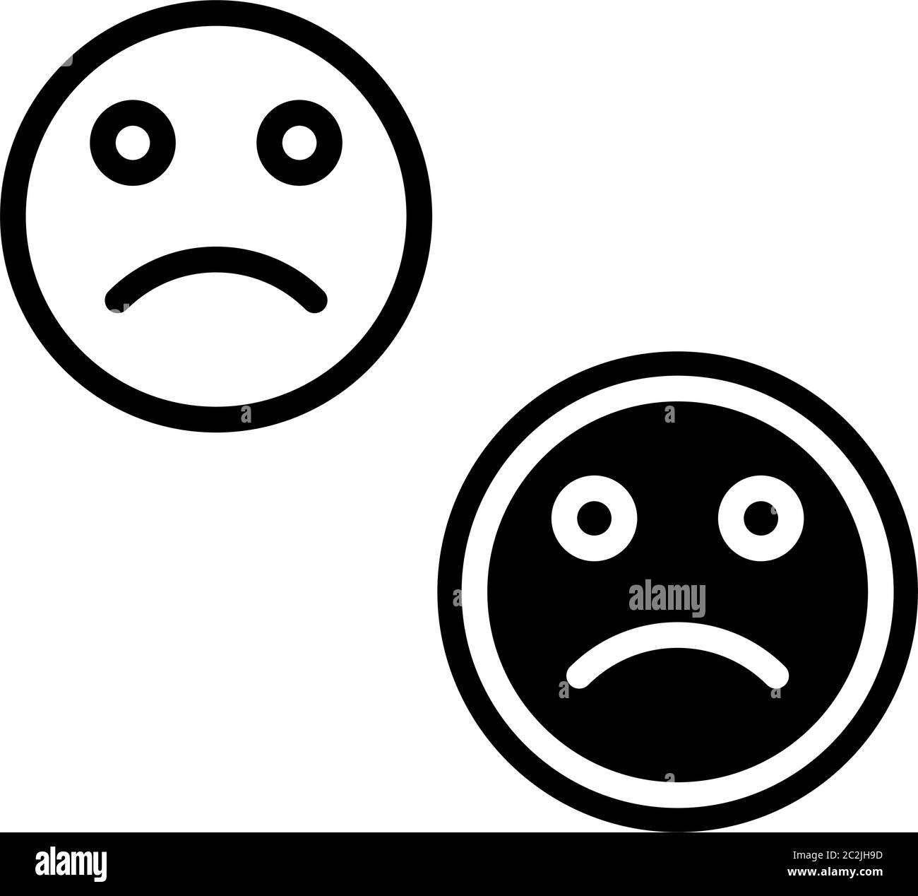 Sad Icon, Sad Face Icon Vector Art Illustration Stock Vector Image ...
