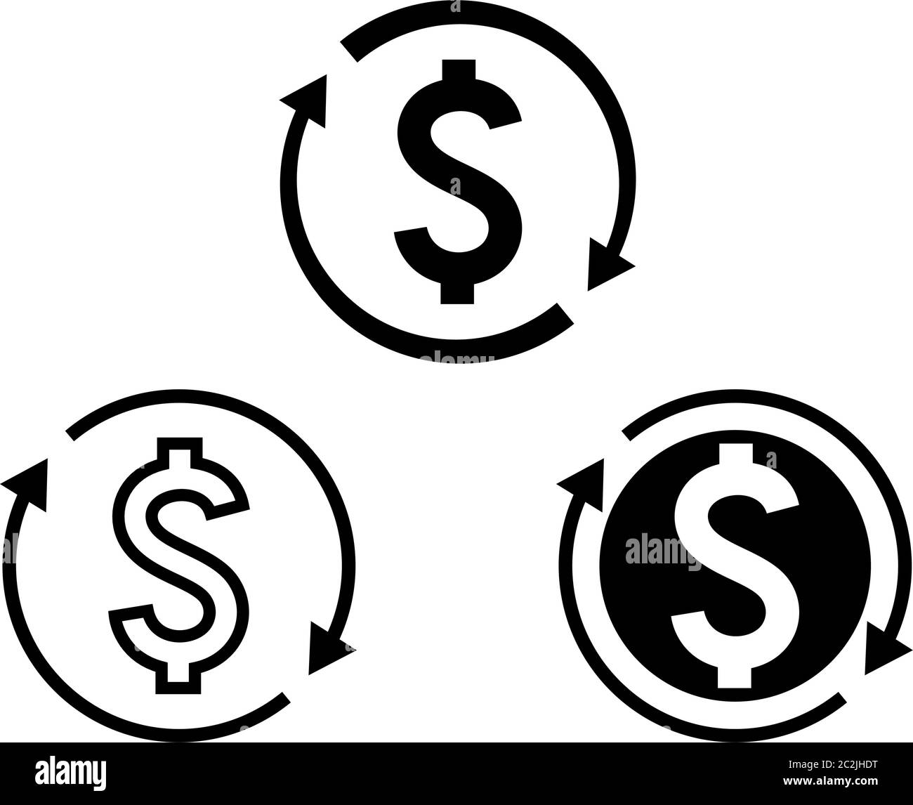 Money Change Icon, Currency Change Icon Vector Art Illustration Stock ...