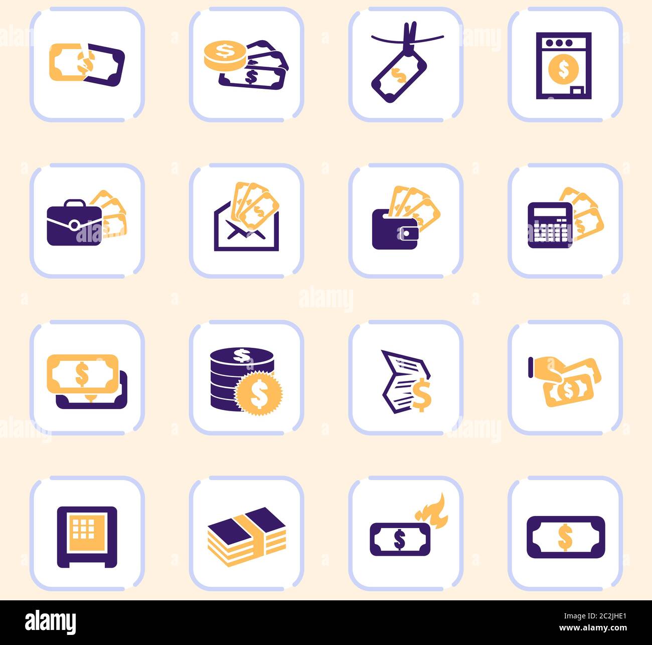 Money color vector icons for user interface design Stock Photo - Alamy