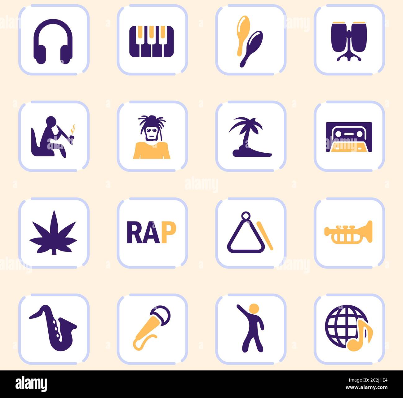 Rap Music icon set for web sites and user interface Stock Photo - Alamy
