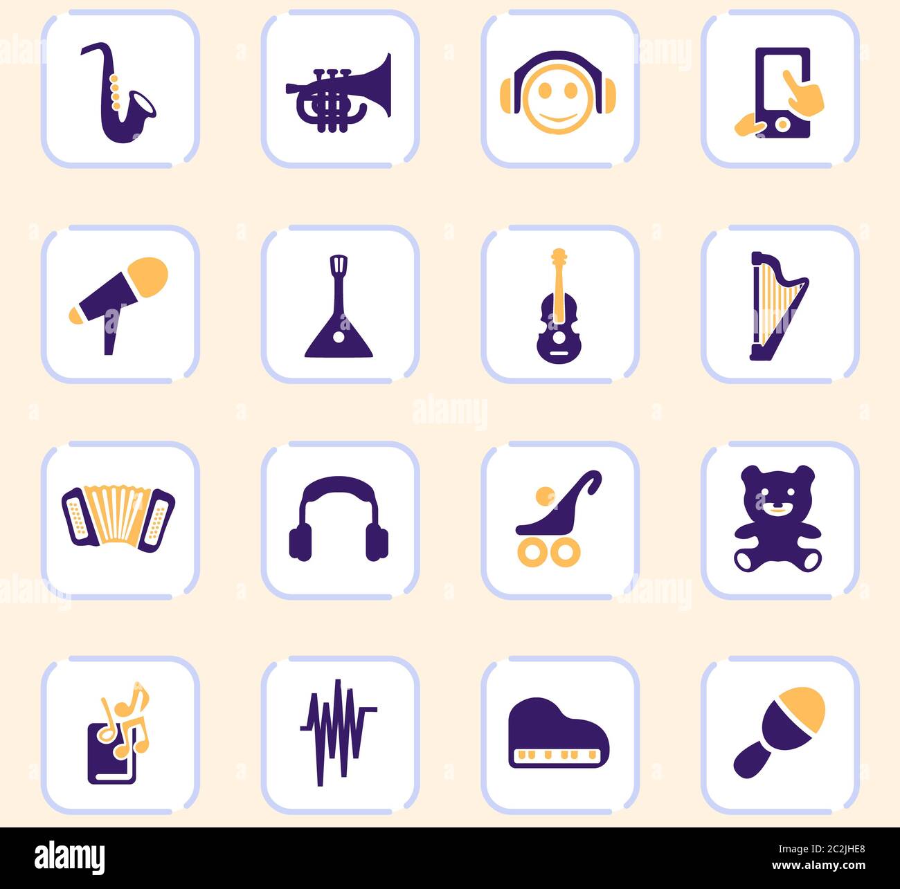 Music icon set for web sites and user interface Stock Photo - Alamy