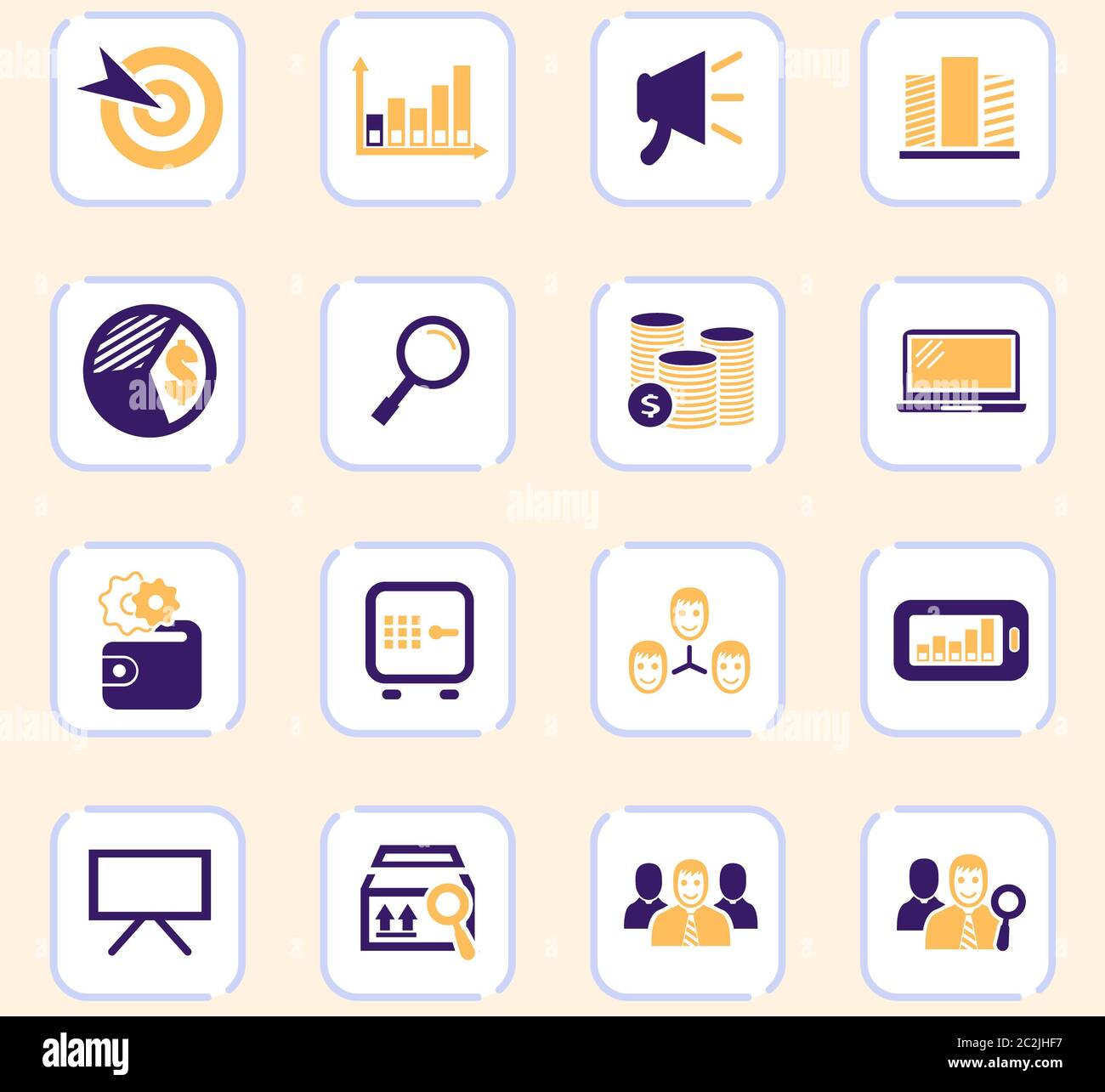 Marketing color vector icons for user interface design Stock Photo - Alamy