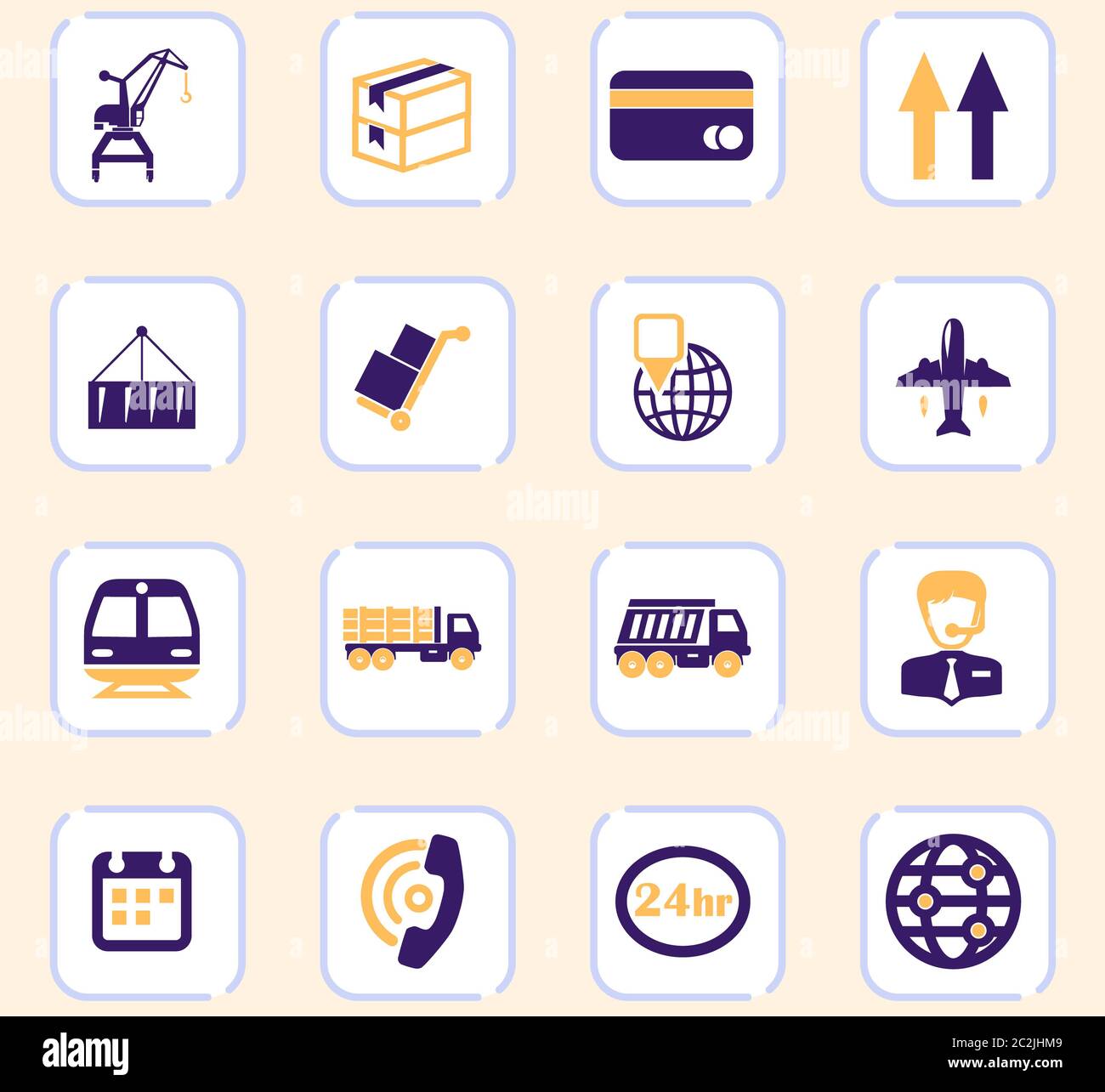 Logistic color vector icons for user interface design Stock Photo - Alamy
