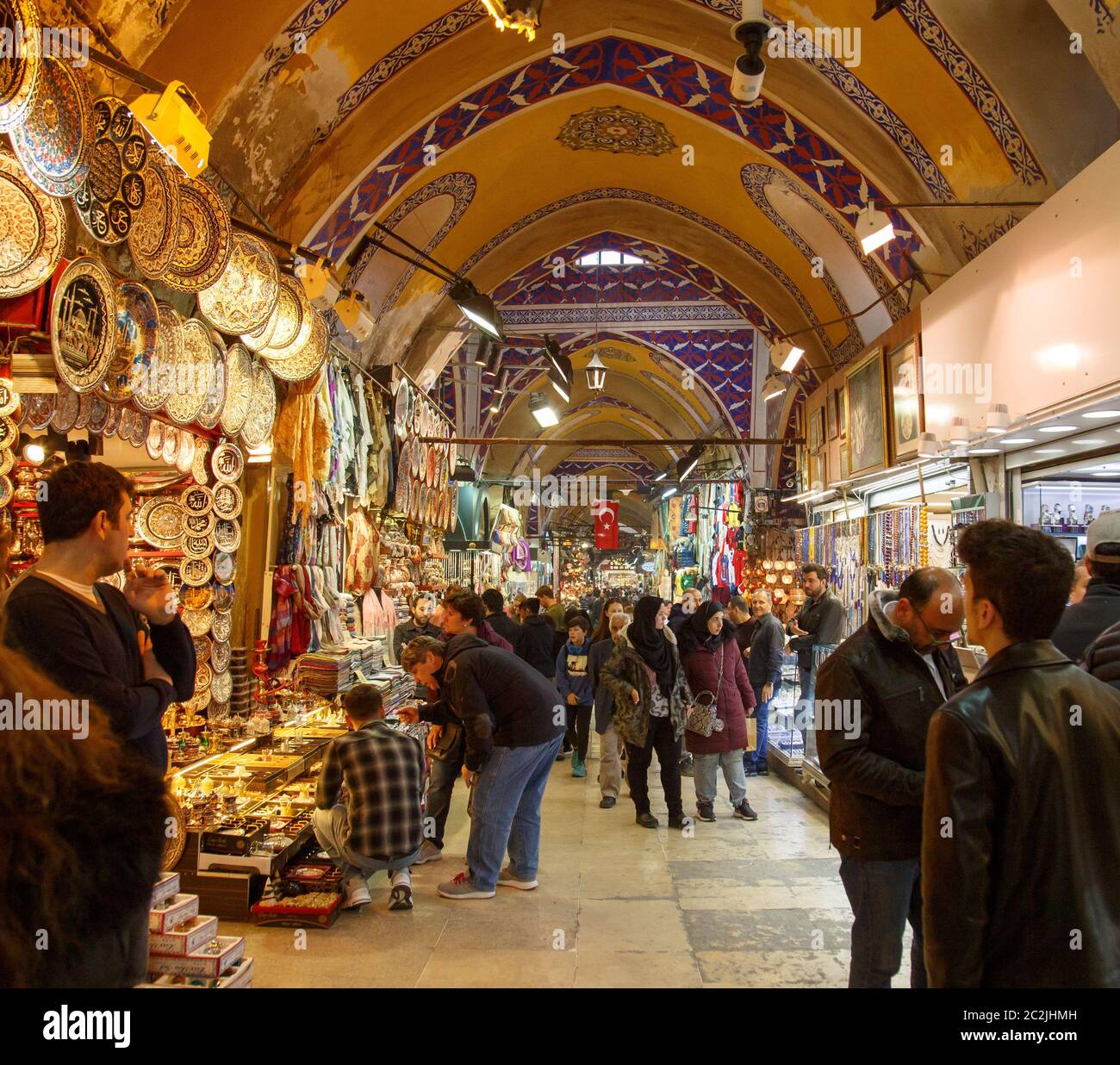 Istanbul, Turkey, 25 March 2019: Grand Bazaar in Istanbul, Turkey, one ...