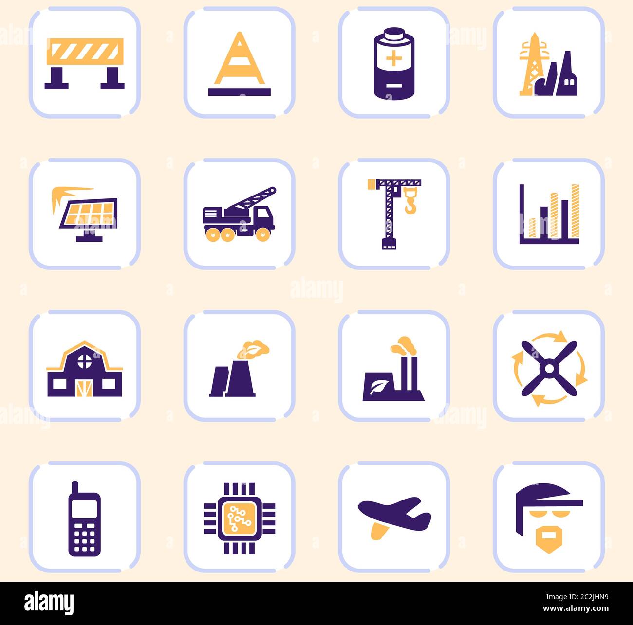 Industry vector icons for user interface design Stock Photo - Alamy