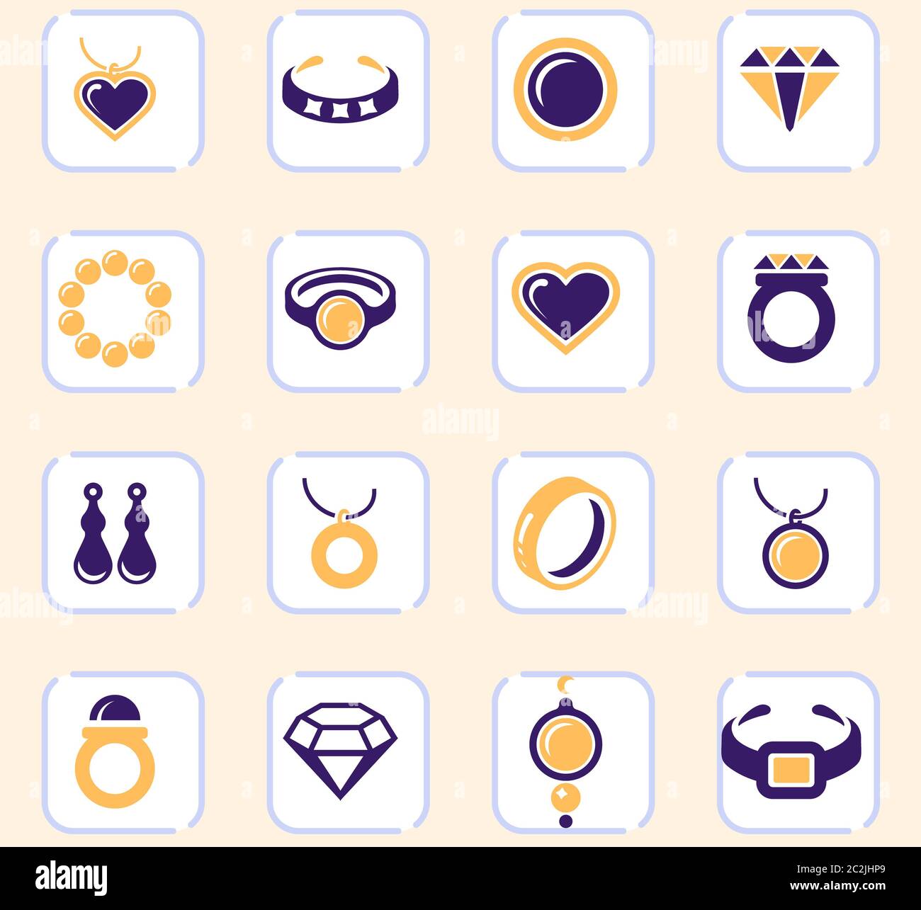 Jewelry vector icons for user interface design Stock Photo - Alamy