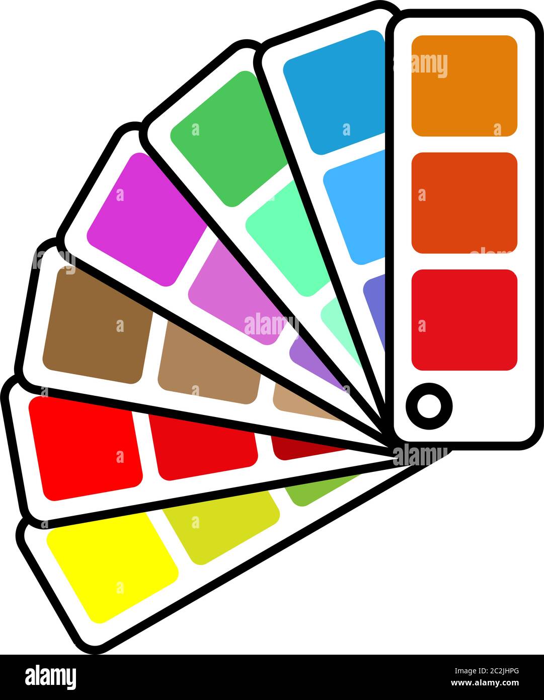 Color Sample Fan Card Icon Vector Art Illustration Stock Vector Image ...
