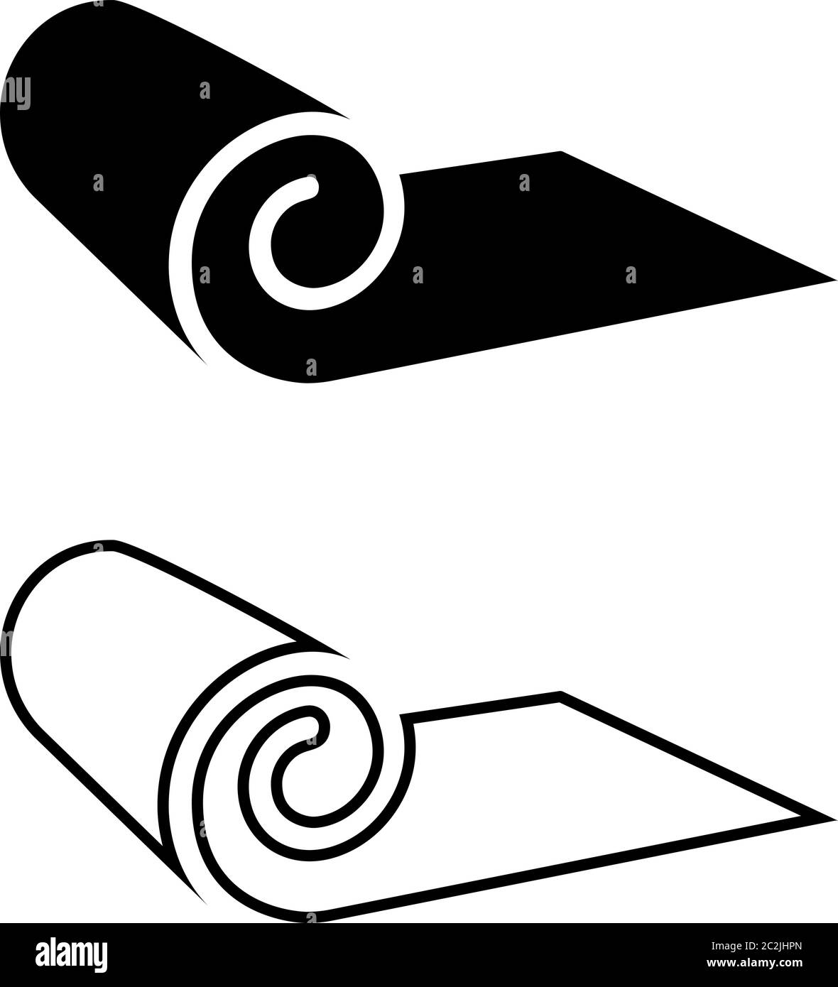 Roll Icon, Mat, Rug, Carpet Or Paper Roll Icon Of Anything, Vector Art ...