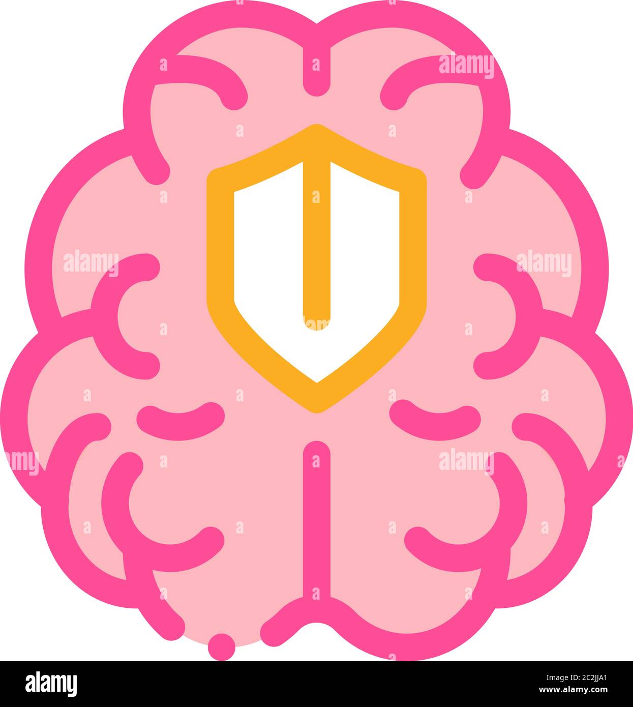brain protection icon vector outline illustration Stock Vector Image ...