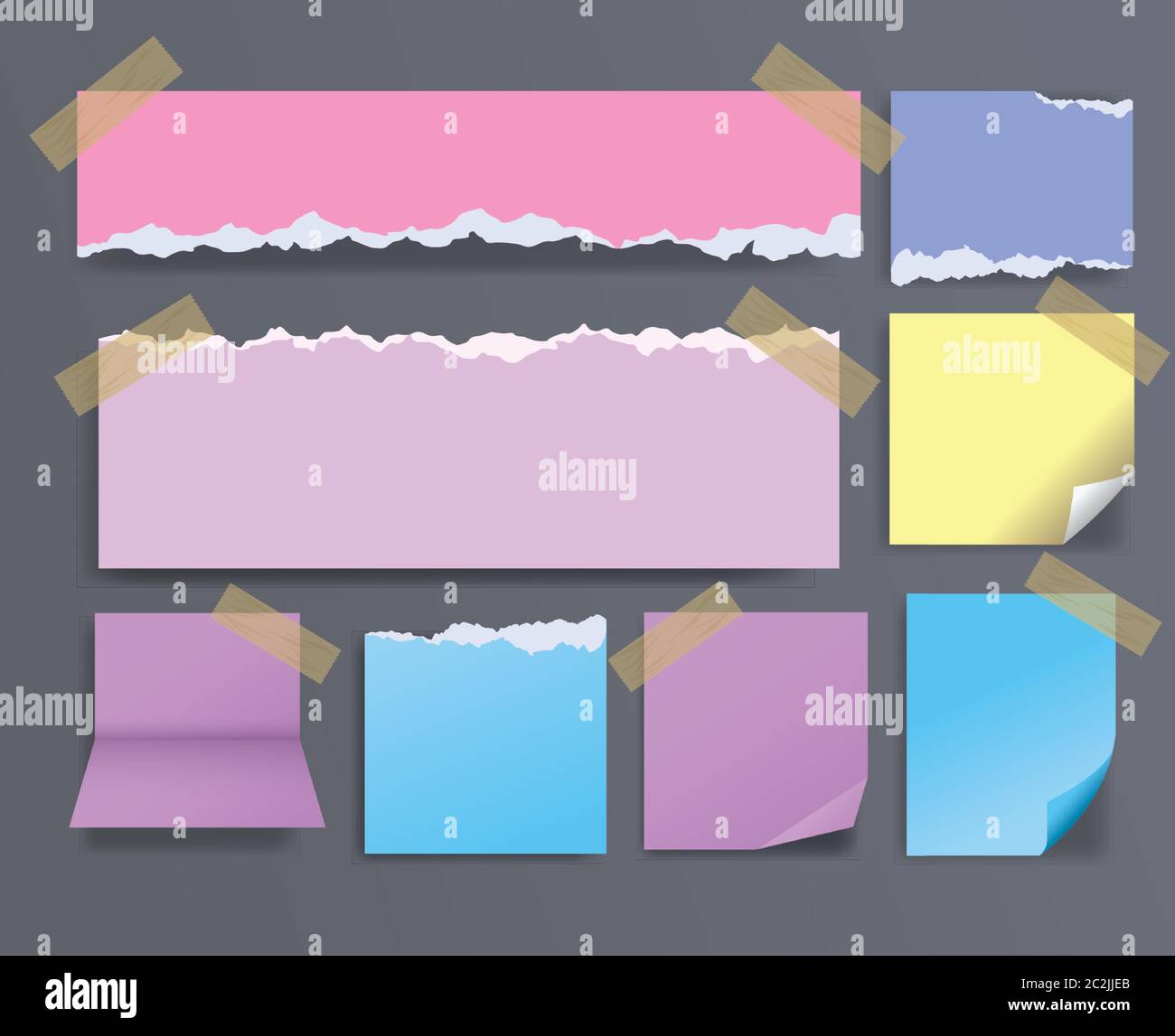 set of attachment banners paper icons vector illustration design Stock ...