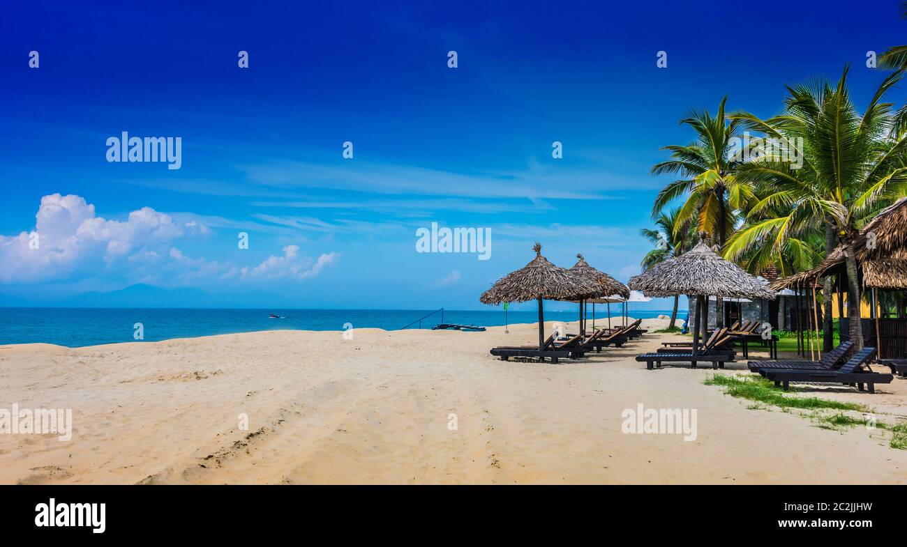 Cua Dai, sandy sea beach near Hoi An in Quang Nam Province, Vietnam ...