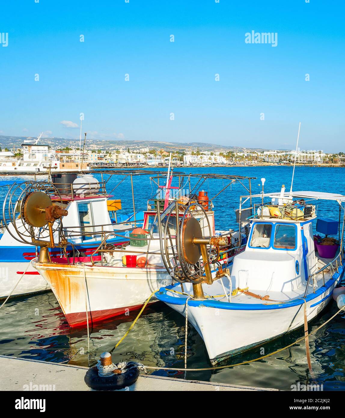 Traditional paphos fishing boats hi-res stock photography and images ...