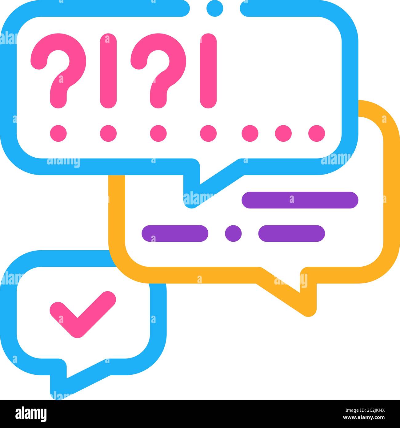 many questions and answers icon vector outline illustration Stock ...