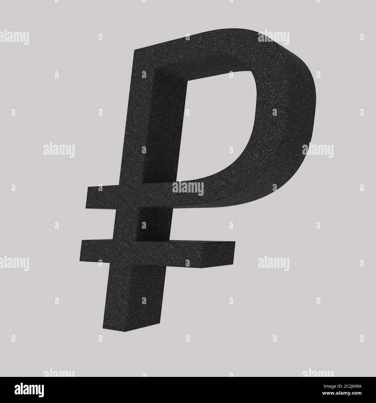 Ruble symbol sign isolated rouble RUB Russian ruble Currency Symbol 3d ...