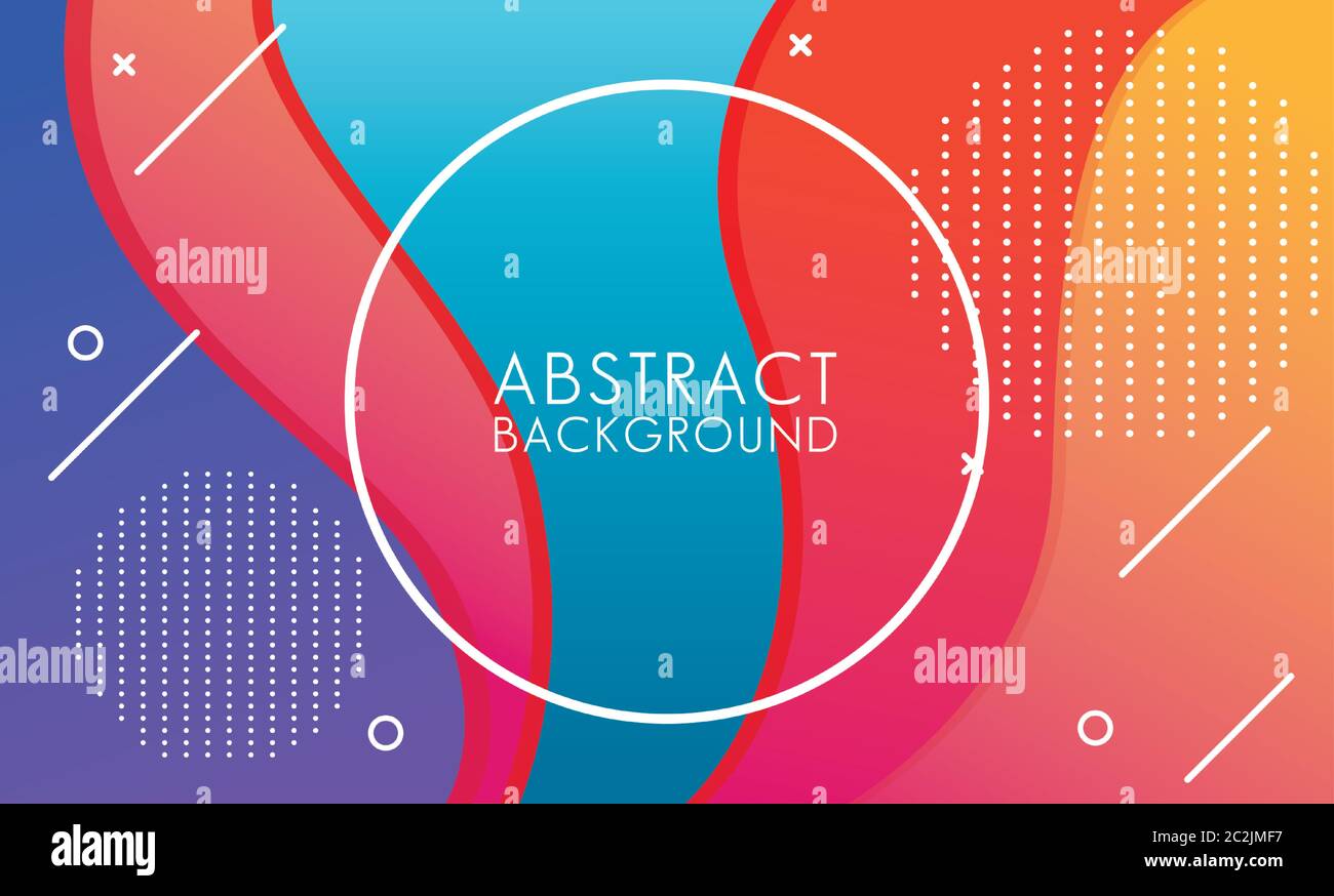 vivid colors and fluids with circular frame abstract background vector ...