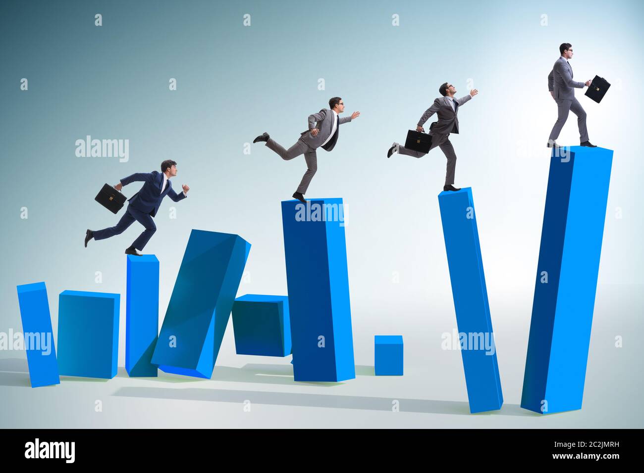 Business people in the collapsing economy concept Stock Photo - Alamy