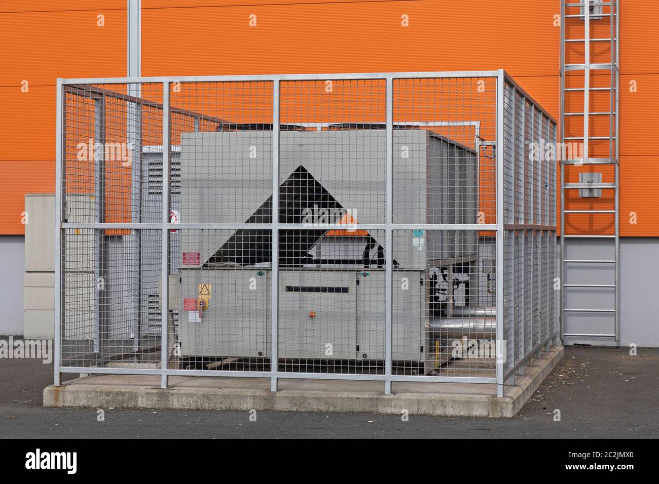 Air conditioner hvac unit at warehouse building hi-res stock ...