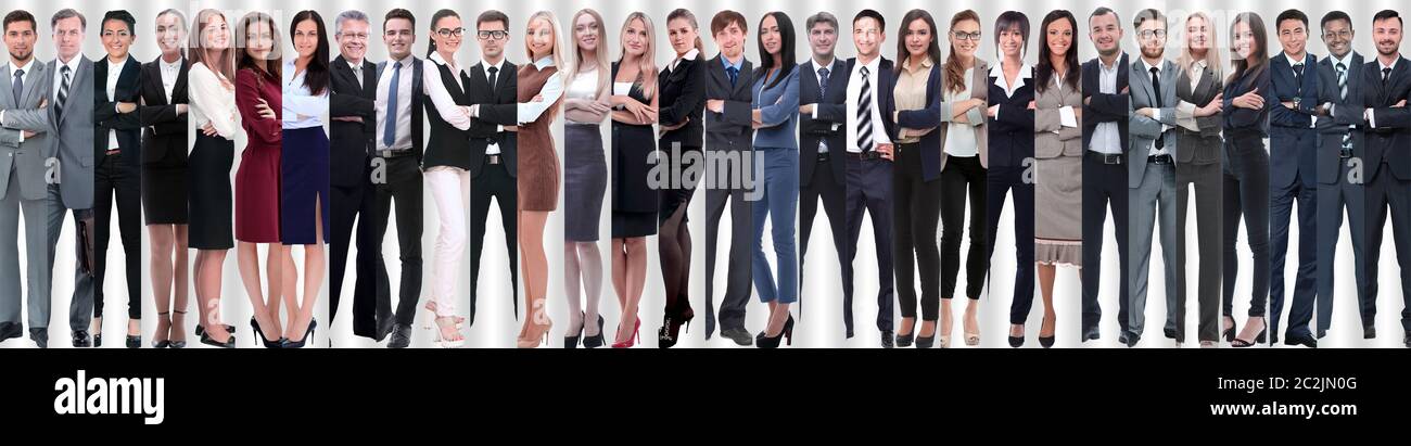 panoramic collage of groups of successful employees Stock Photo - Alamy