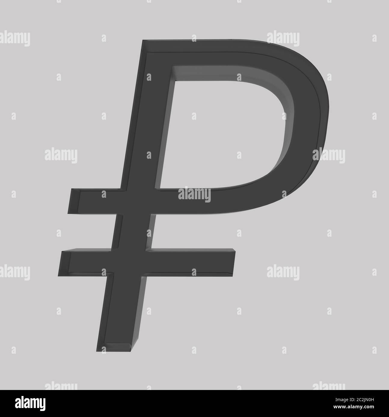 Ruble symbol sign isolated rouble RUB Russian ruble Currency Symbol 3d ...