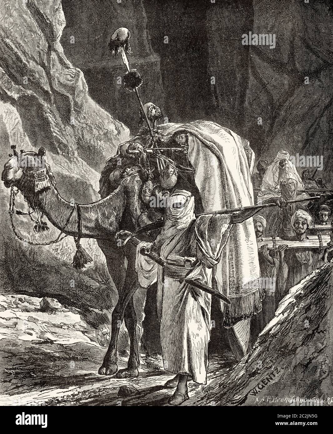 Heads of Rebels, Ancient Egypt. Old 19th century engraved illustration ...