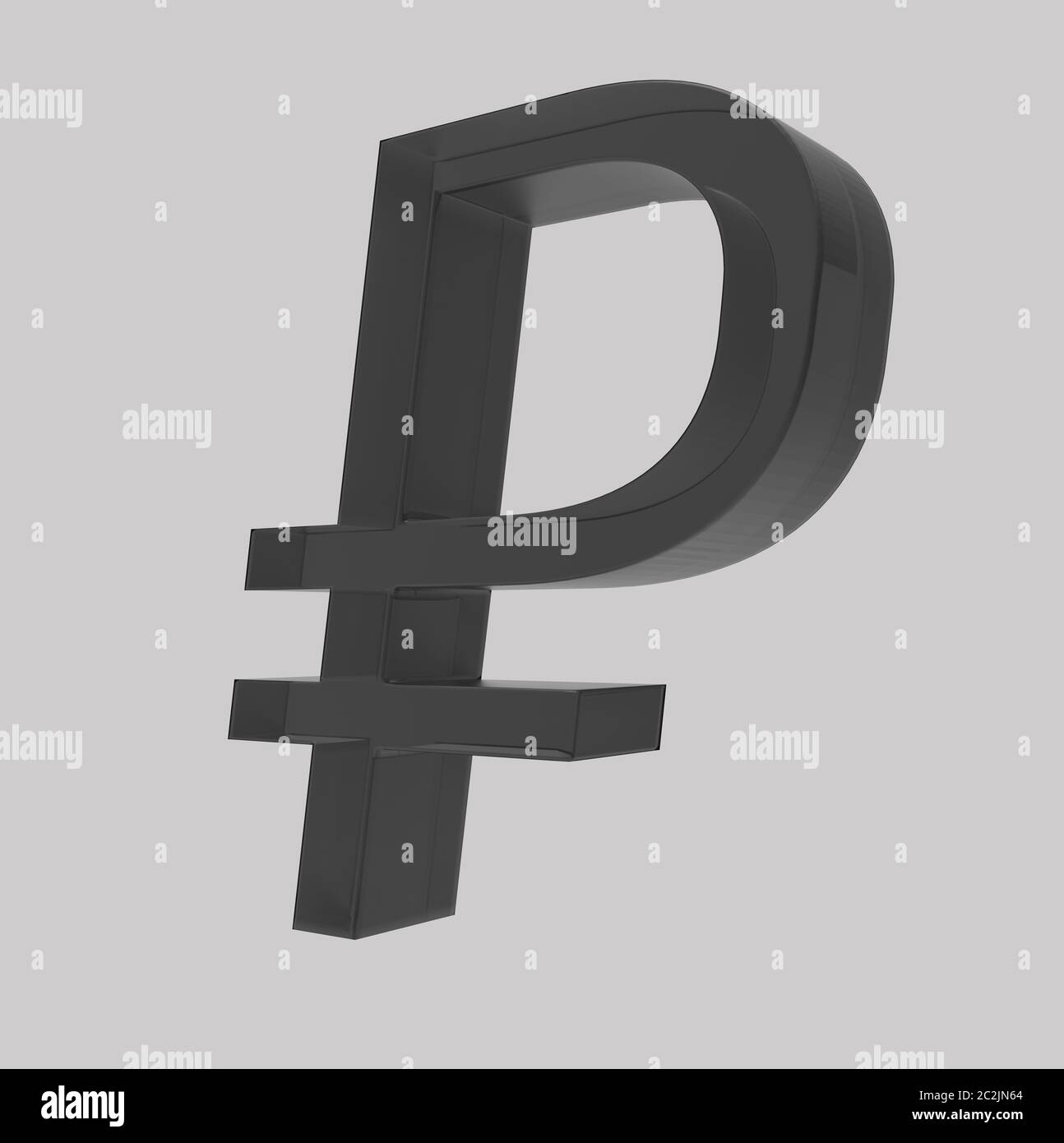 Ruble symbol sign isolated rouble RUB Russian ruble Currency Symbol 3d ...