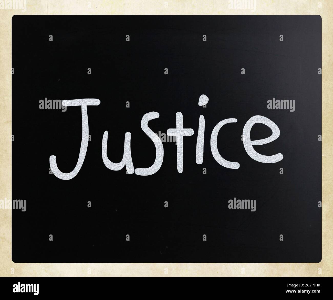 "Justice" handwritten with white chalk on a blackboard Stock Photo - Alamy
