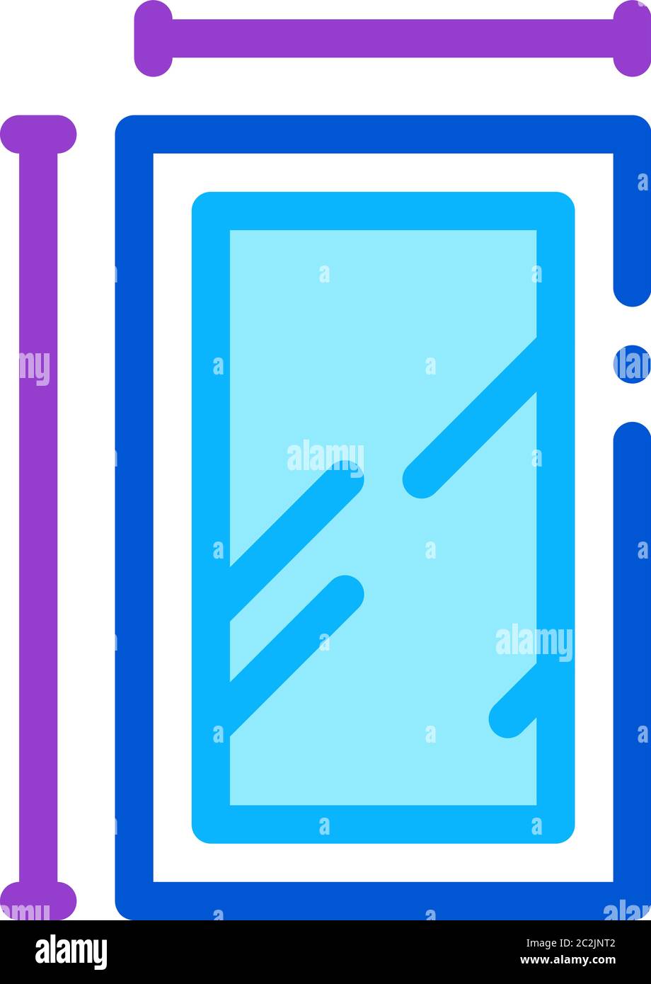 window dimensions icon vector outline illustration Stock Vector Image ...