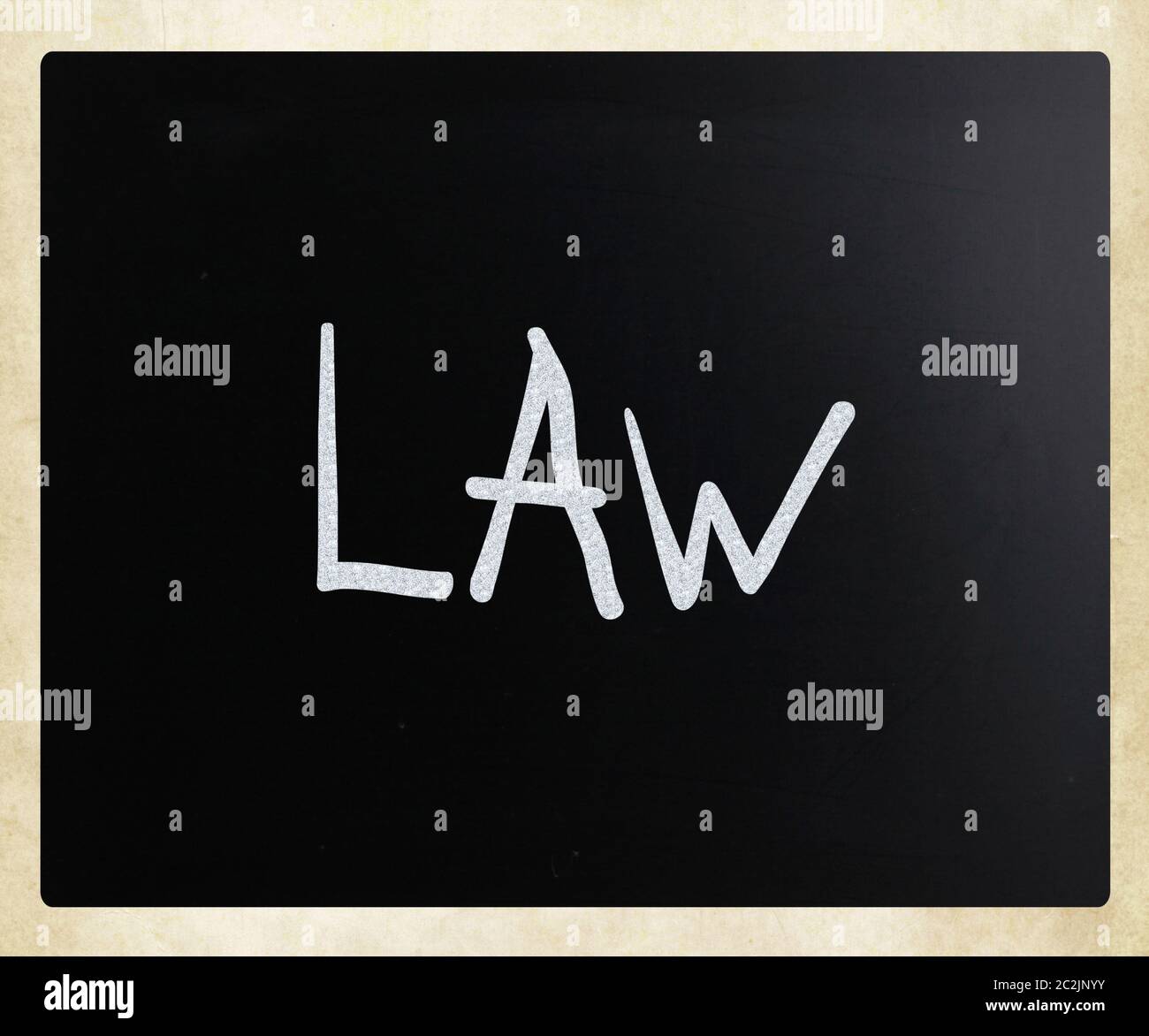The word "Law" handwritten with white chalk on a blackboard Stock Photo ...
