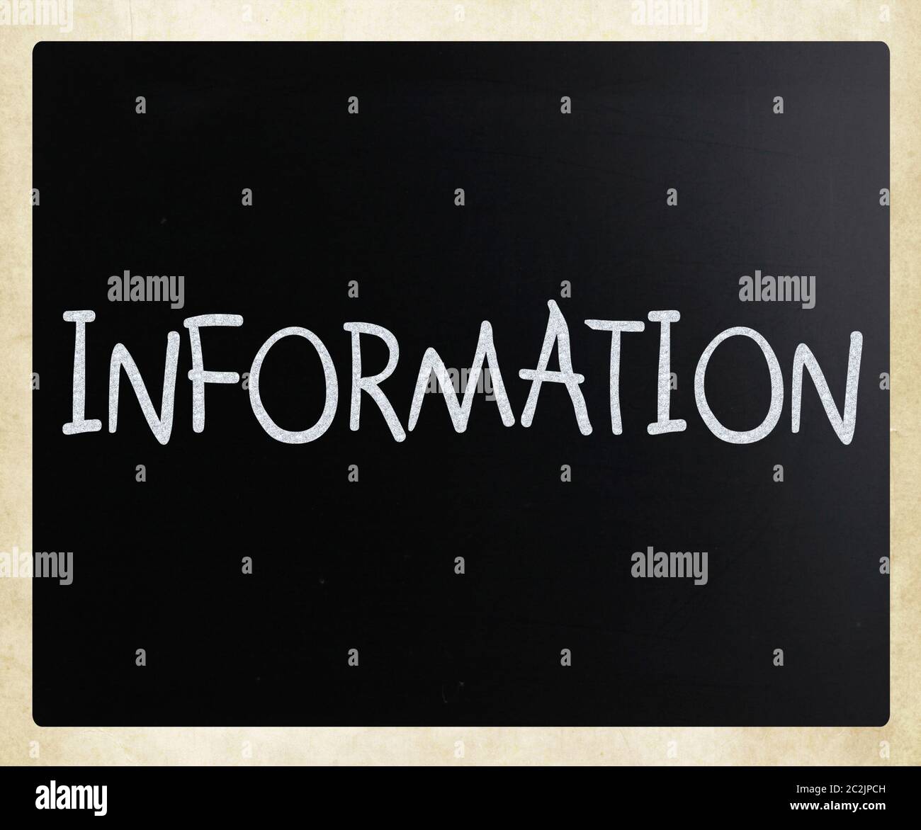 "Information" handwritten with white chalk on a blackboard Stock Photo ...