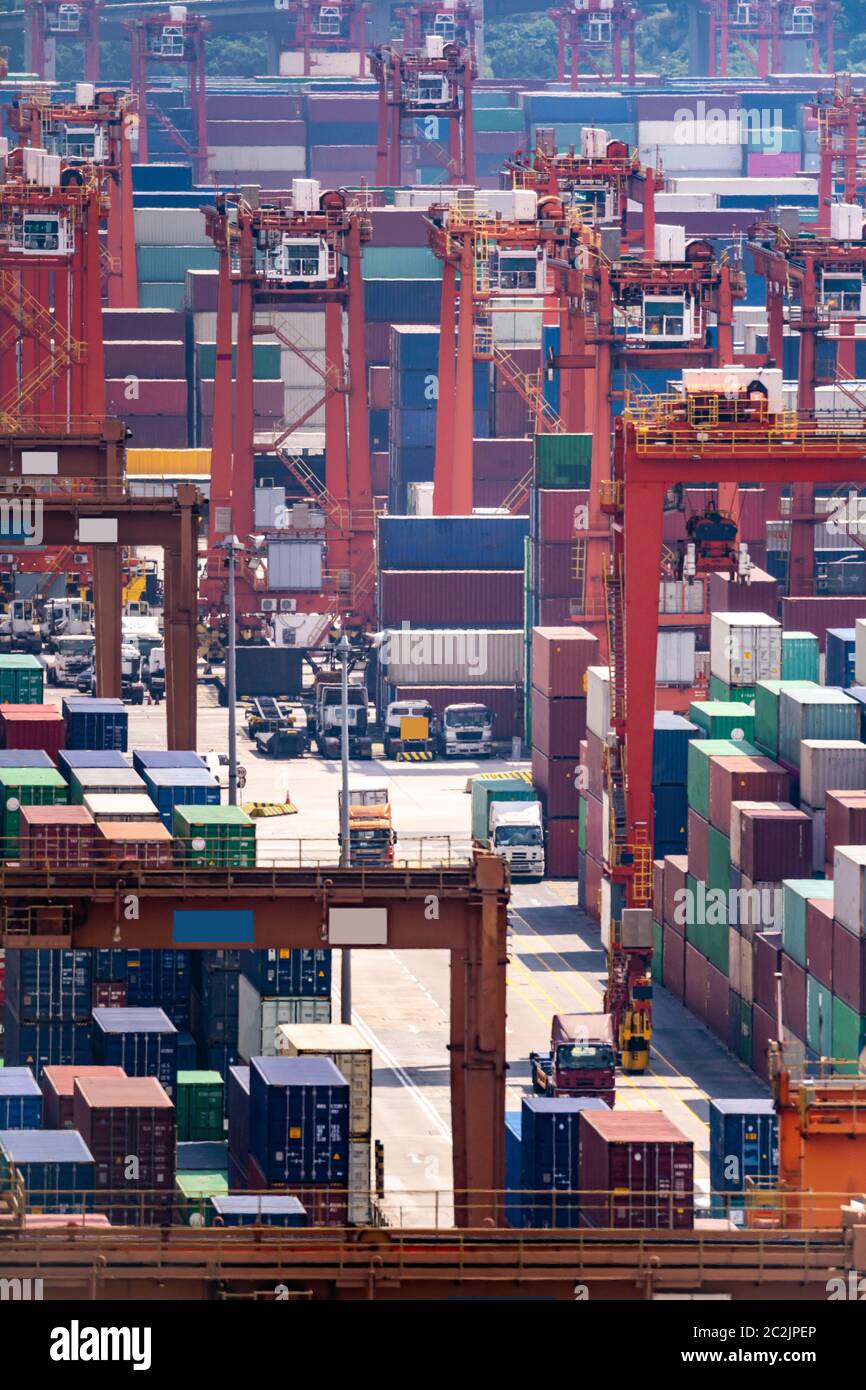Hong Kong Port Working Stock Photo - Alamy
