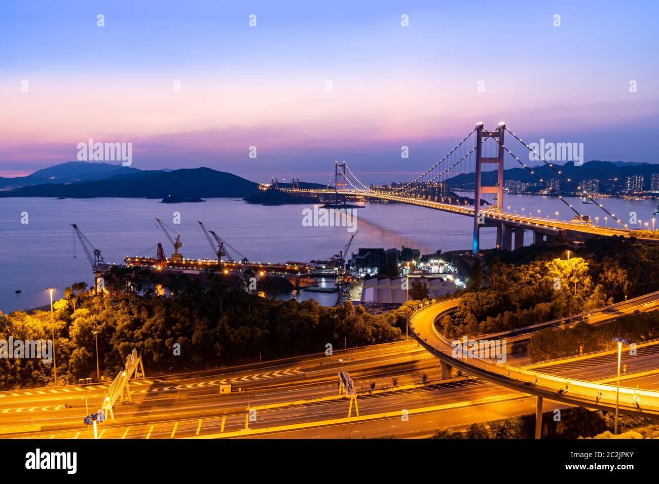 Hong Kong Tsing ma Bridge Stock Photo - Alamy