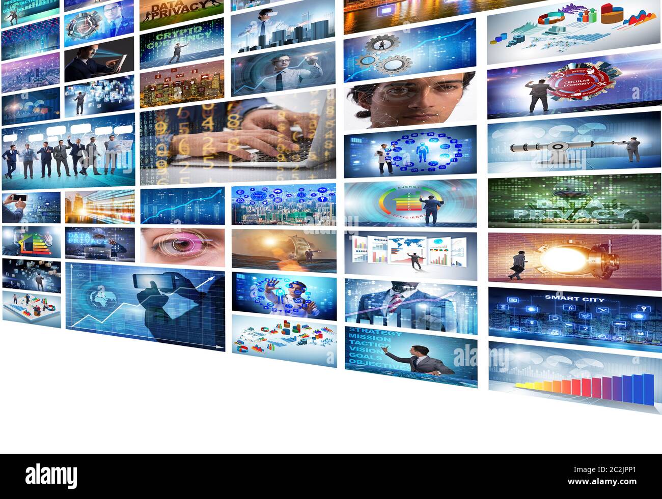 The collage of various business concepts Stock Photo - Alamy