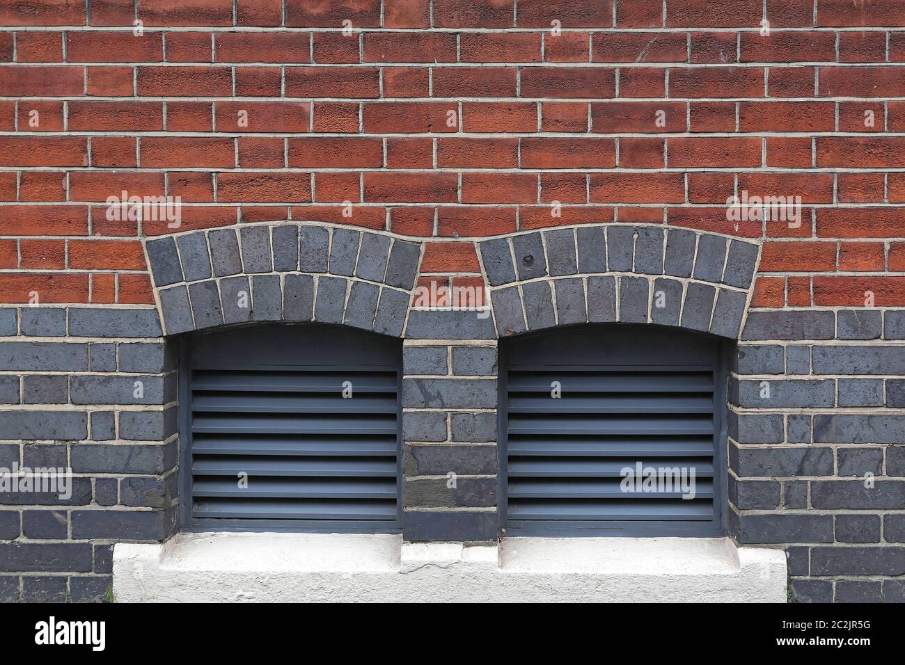 Two Ventilation Inlets Grille at Brick Building Exterior Stock Photo ...