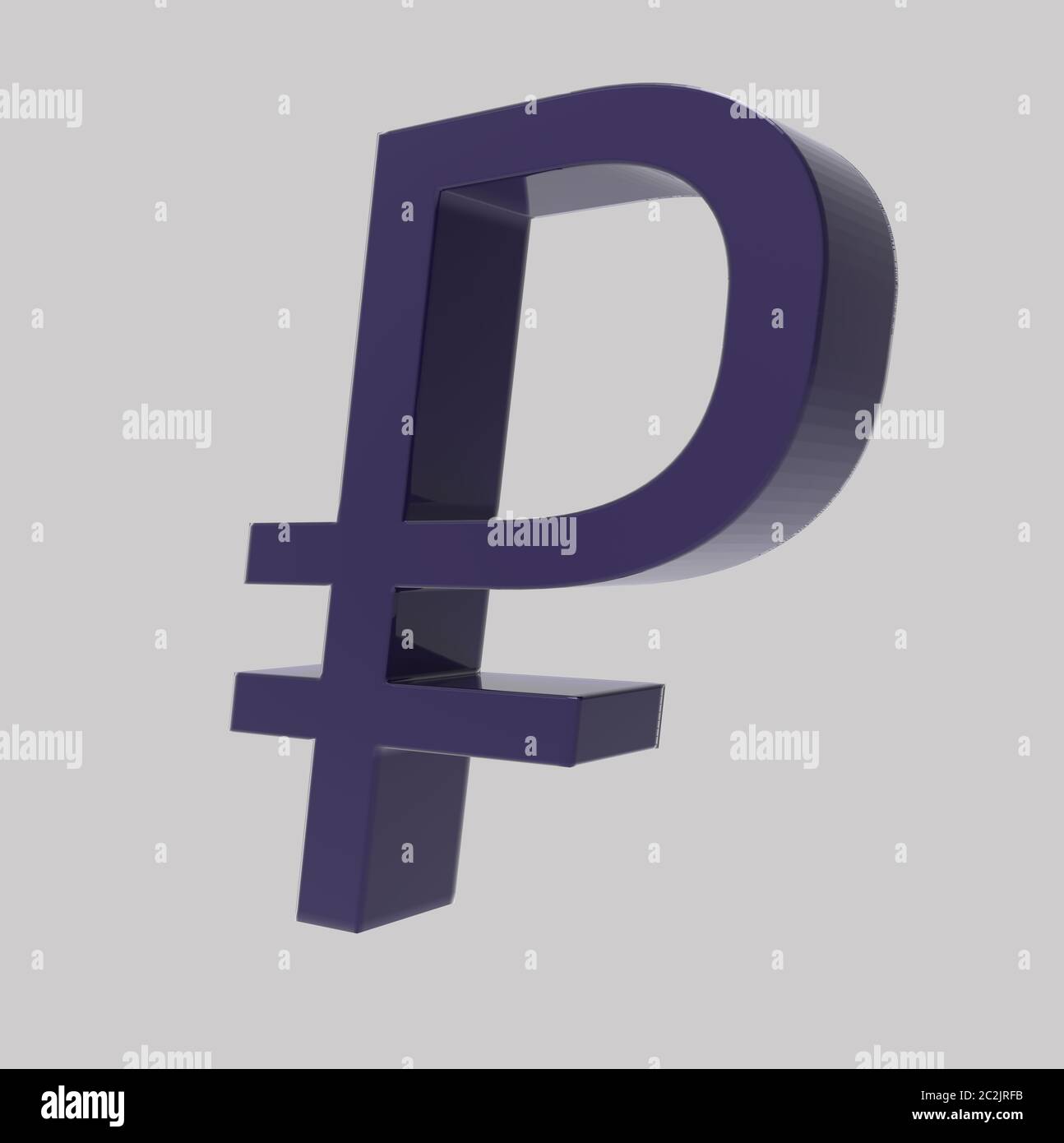 Ruble symbol sign isolated rouble RUB Russian ruble Currency Symbol 3d ...
