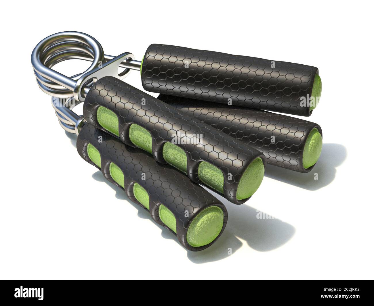 Two fitness hand grippers 3D render illustration isolated on white ...